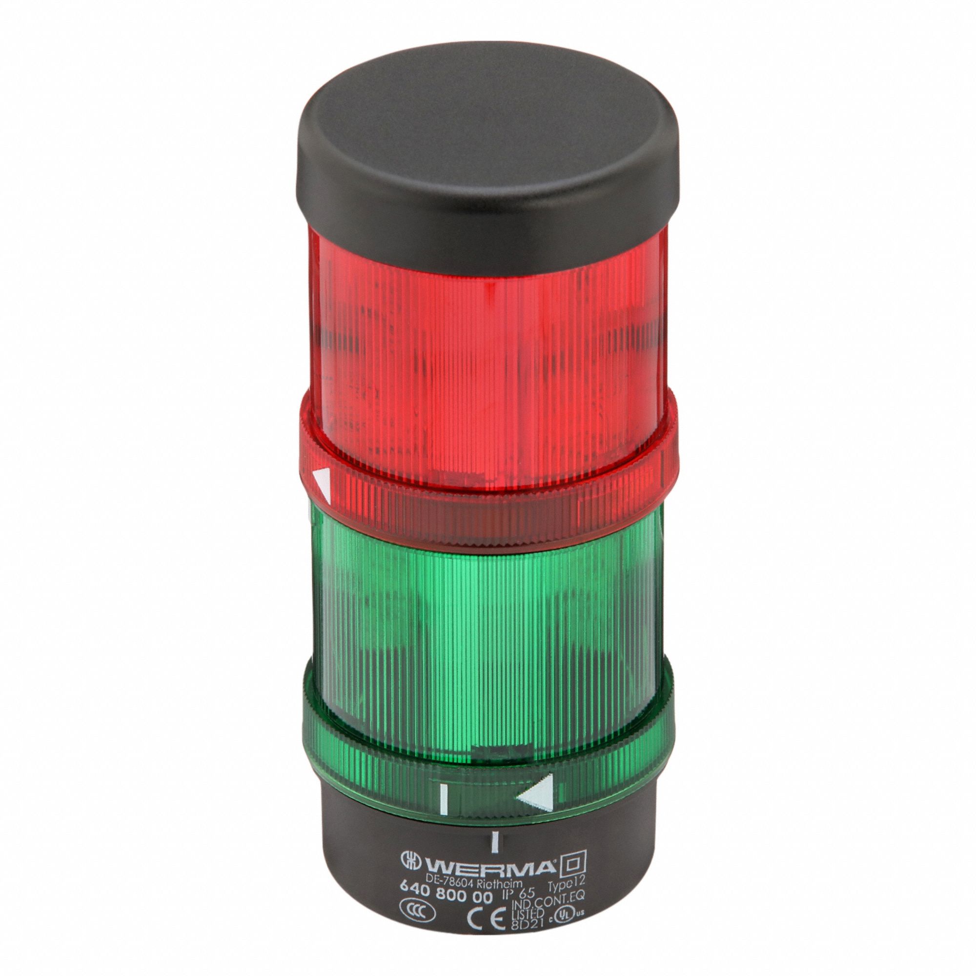 WERMA, 2 Tier, Green/Red, Tower Light Assembly - 452T53|64924003 - Grainger
