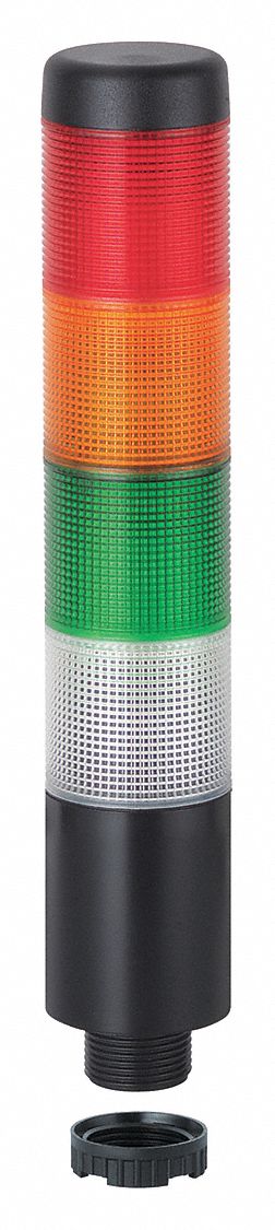 WERMA, 4 Tier, Green/Red/White/Yellow, Tower Light Assembly - 452T79 ...