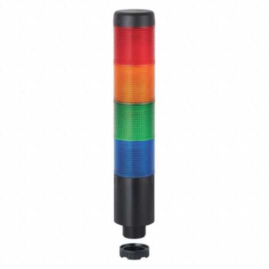 WERMA, 4 Tier, Blue/Green/Red/Yellow, Tower Light Assembly - 452T93 ...