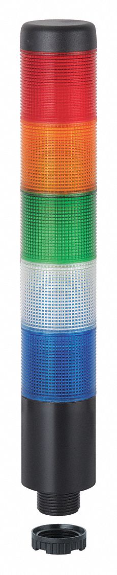 WERMA, 4 Tier, Blue/Green/Red/White/Yellow, Tower Light Assembly ...