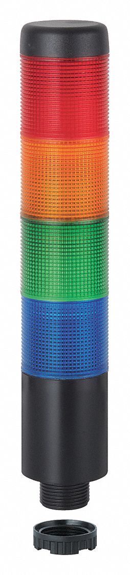 WERMA, 4 Tier, Blue/Green/Red/Yellow, Tower Light Assembly - 452U05 ...