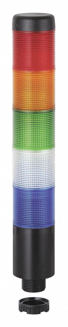 WERMA, 5 Tier, Blue/Green/Red/White/Yellow, Tower Light Assembly ...
