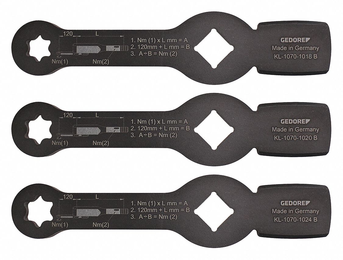 GEDORE, External Hexalobular Slogging Spanner Set, 8 1/2 in Overall Lg ...