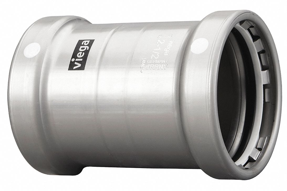 VIEGA MEGAPRESS, 2 1/2 in Pipe x 2 1/2 in Pipe Size, Press-fit x Press ...