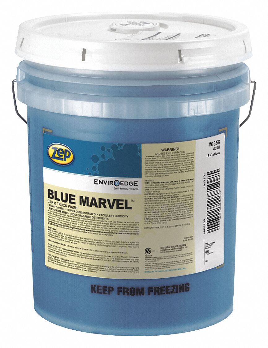 ZEP Car/Truck Foaming Detergent: Pail, Blue, Liquid, Liquid, 5 gal ...