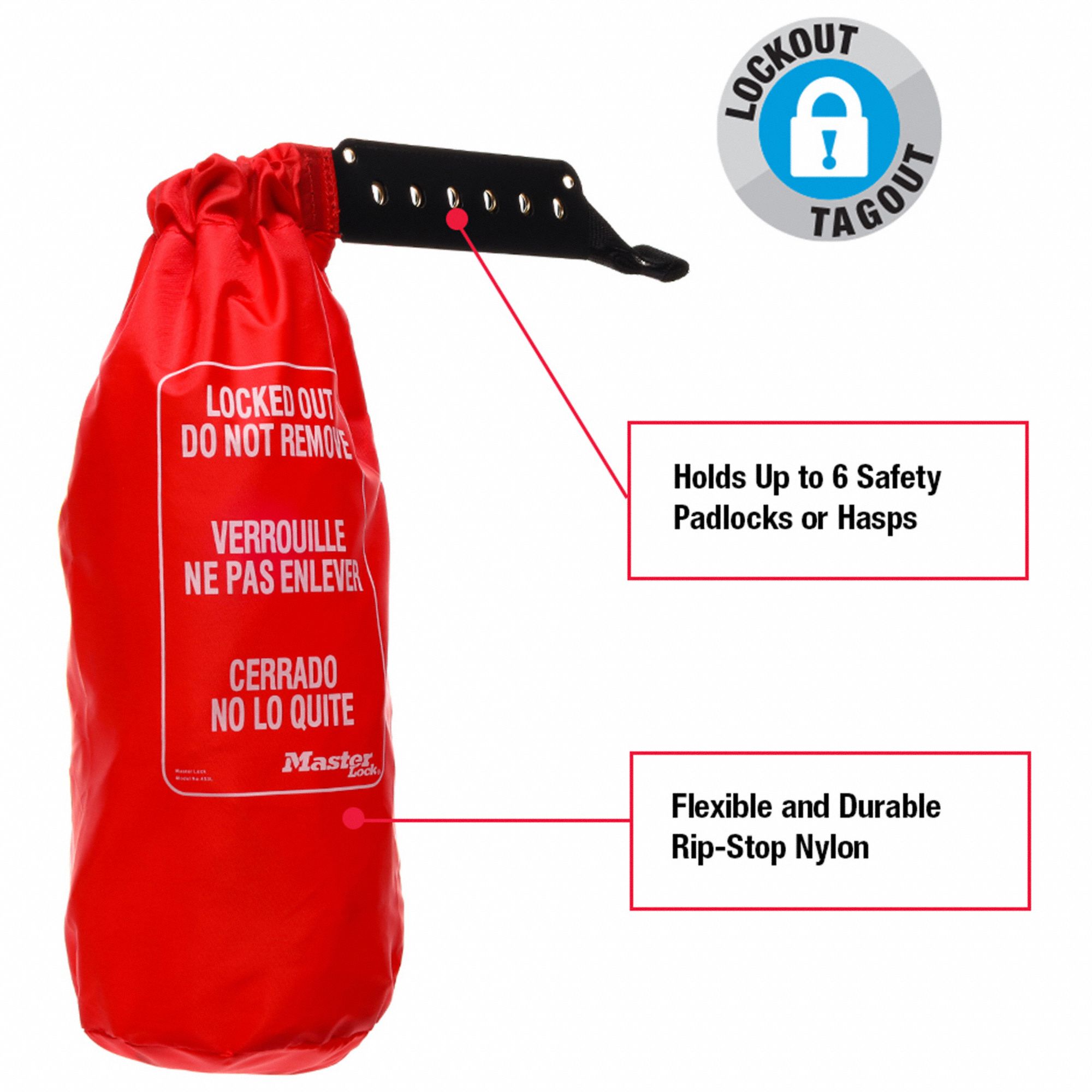 MASTER LOCK Oversize Plug and Hoist Control Lockout: 17 in Ht, 9 1/2 in ...