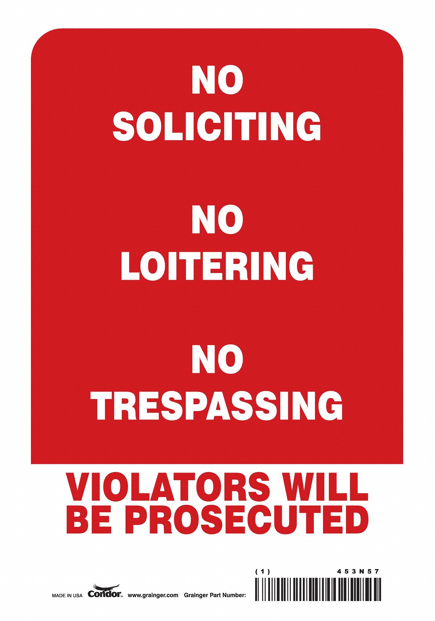 Vinyl, Adhesive Sign Mounting, Safety Sign - 453N57|453N57 - Grainger