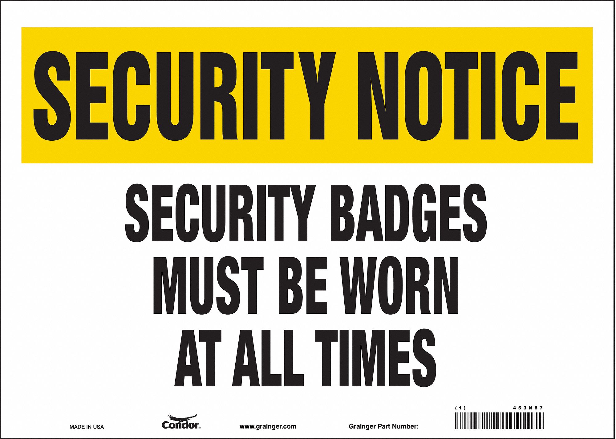 Vinyl, Adhesive Sign Mounting, Safety Sign - 453N87|453N87 - Grainger