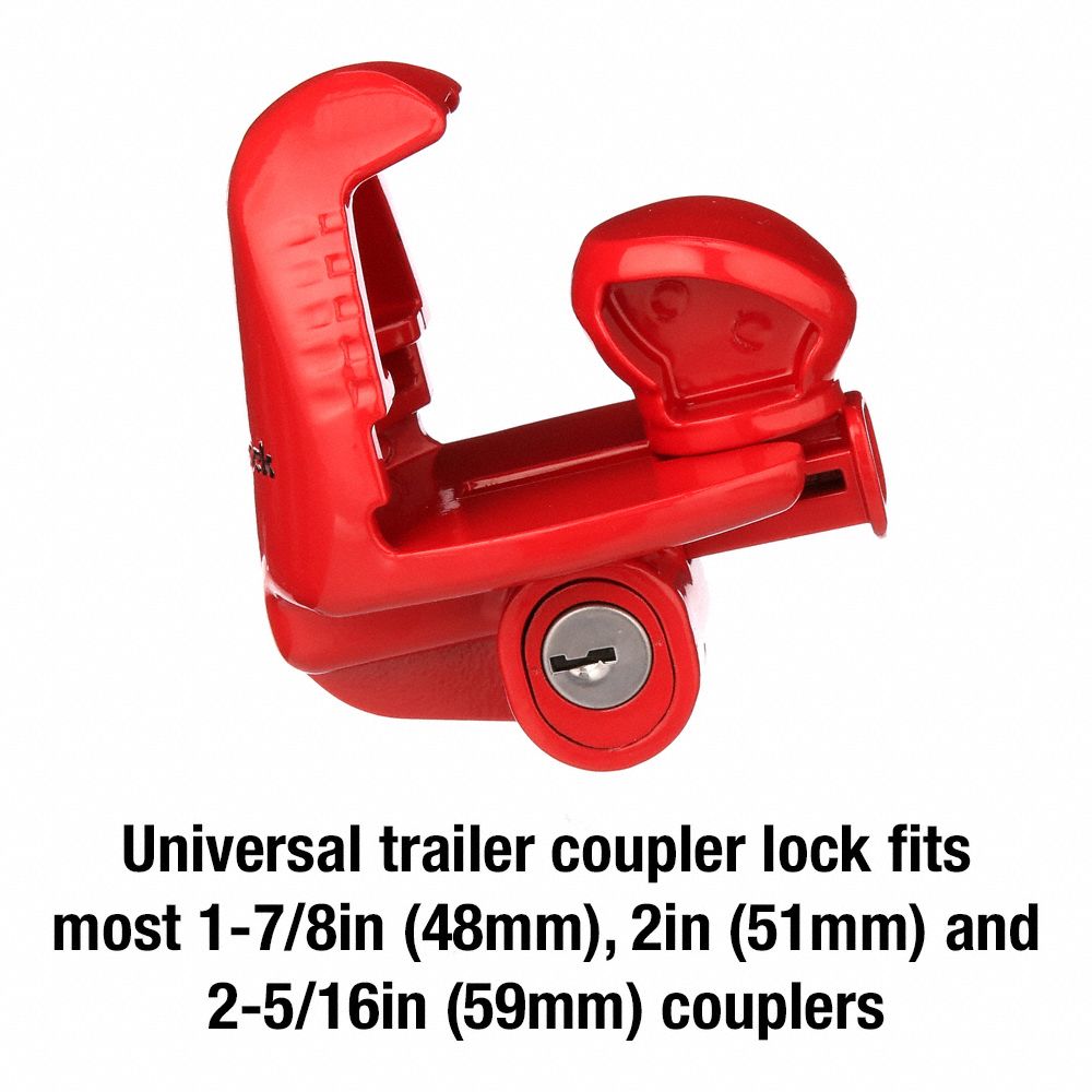 MASTER LOCK Coupler Lock: Universal, 1 7/8 in/2 5/16 in/2 in, Powder ...