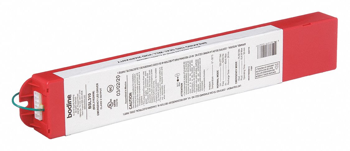 BODINE, 10.4 W Max. Bulb Watts, 120 to 277V AC, LED Emergency Driver ...