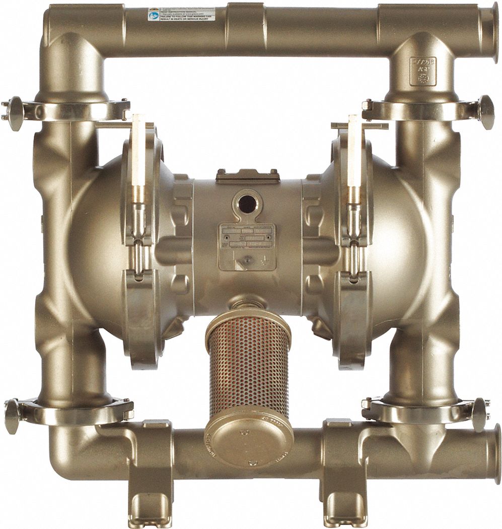 STANDARD PUMP, Air, 316 Stainless Steel, Double Diaphragm Pump - 454U33 ...