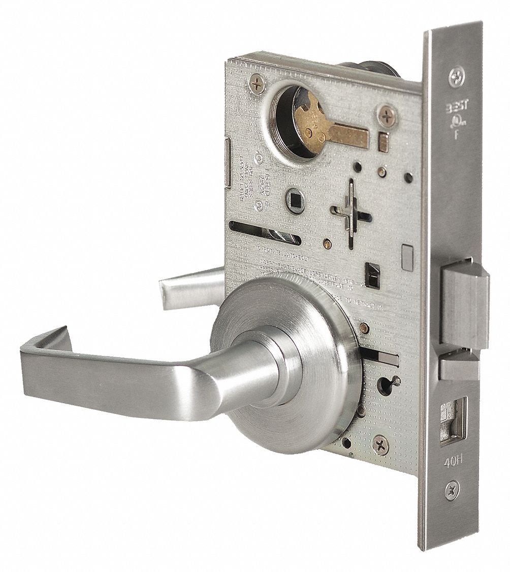 BEST, Office Lever Locksets, Chrome, Door Lockset - 454U54 ...