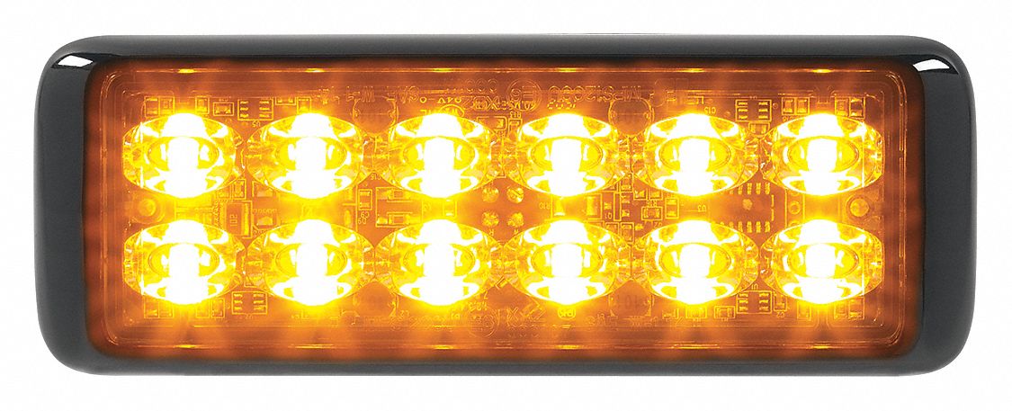 FEDERAL SIGNAL Warning Light, LED, Amber/White, PC, 1.51A - 454W64 ...