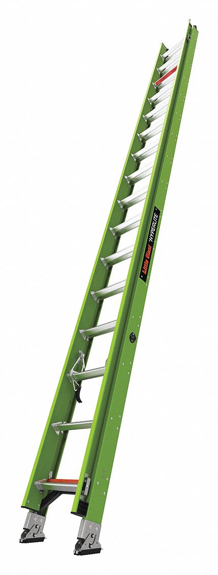 LITTLE GIANT, 32 ft Ladder Size, Fiberglass, Extension Ladder - 455C50 ...