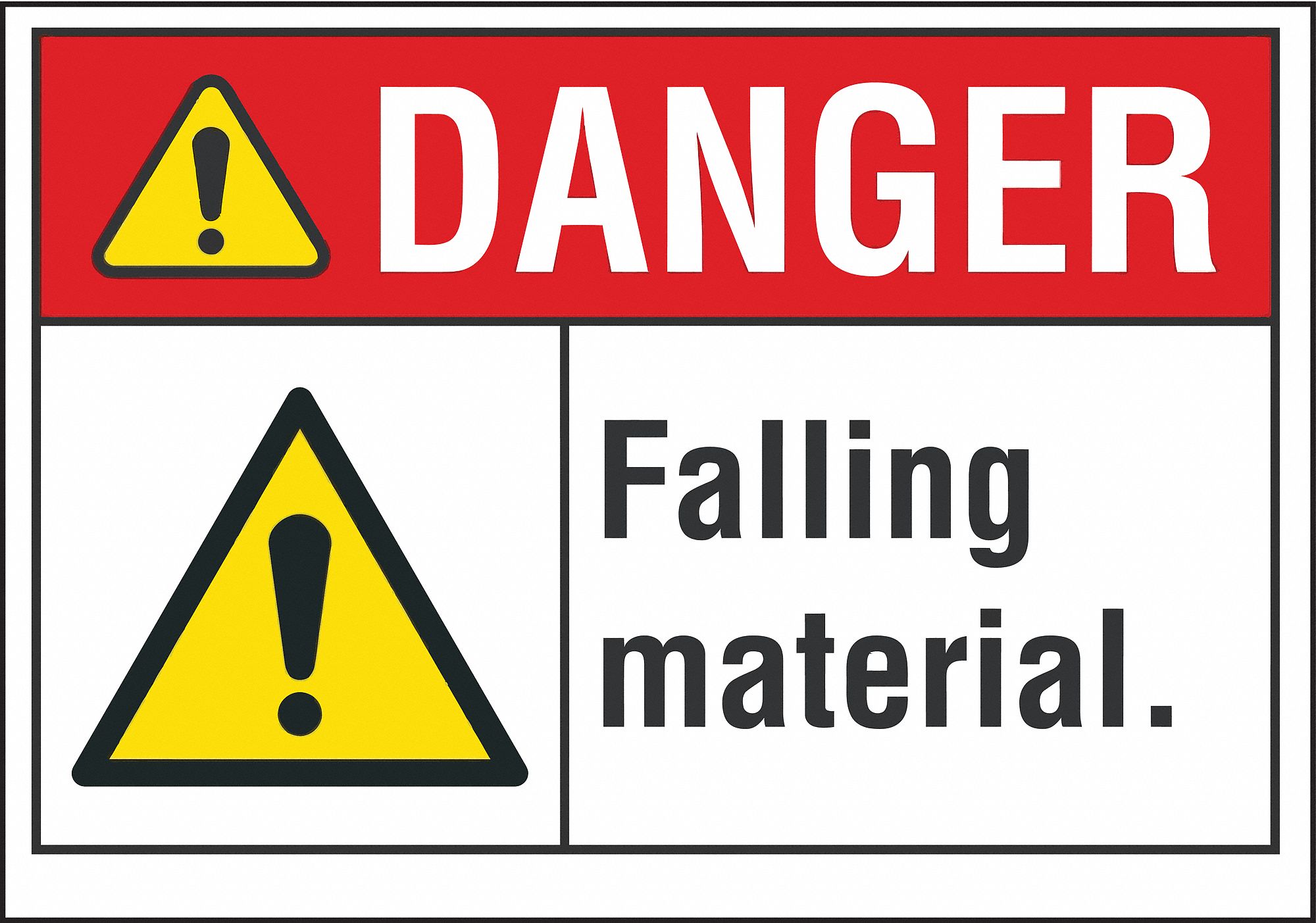 Reflective Sheeting, Adhesive Sign Mounting, Falling Material Danger ...