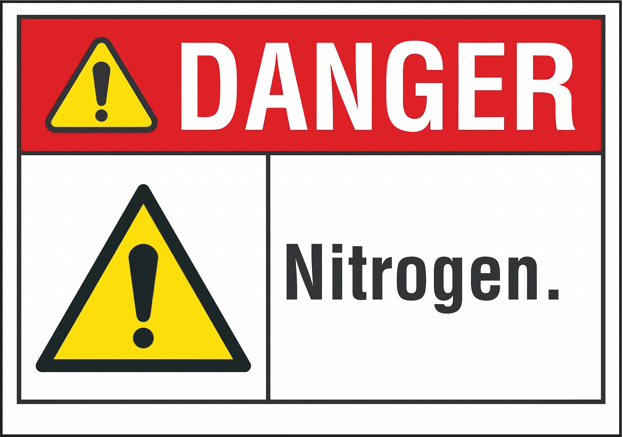 Polyester, Adhesive Sign Mounting, Nitrogen Danger Label - 62TK26|LCU4 ...