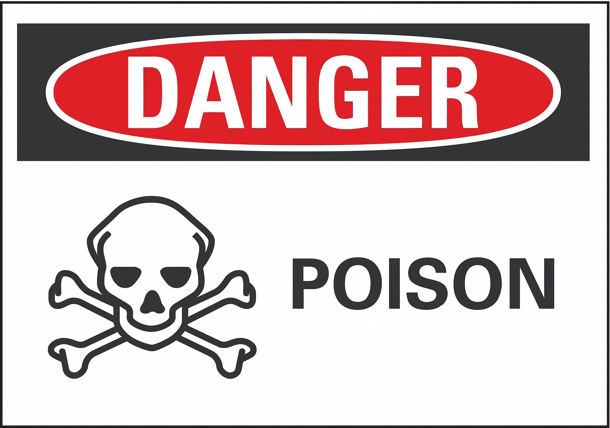 Polyester, Adhesive Sign Mounting, Poison Danger Label - 62UC57|LCU4 ...