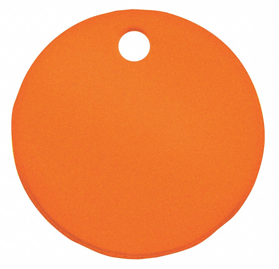 Aluminum, Orange, Blank Tag - 456Y15|43736 - Grainger