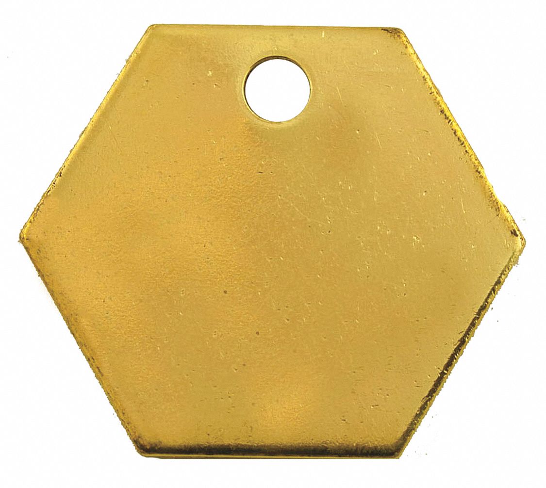 Brass, Yellow, Blank Tag - 456Y62|41260 - Grainger