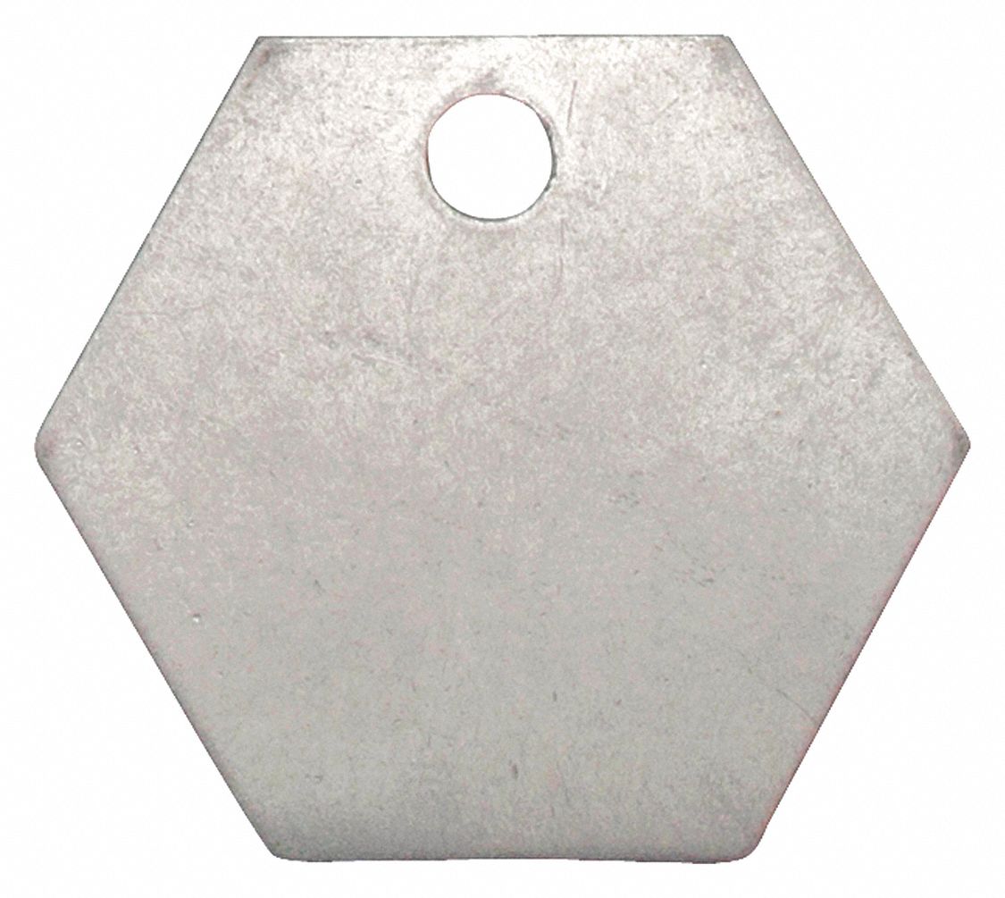 Stainless Steel, Silver, Blank Tag - 456Y63|41262 - Grainger