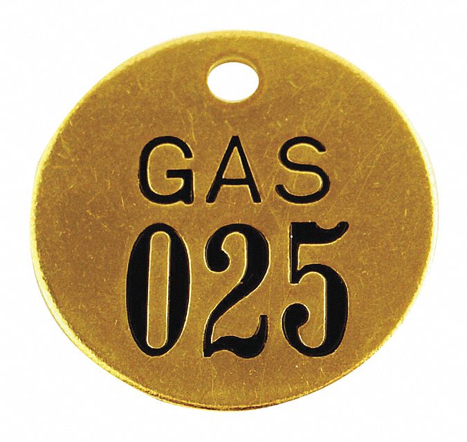 Brass, 001-025, Numbered Tag - 456Y90|43460 - Grainger