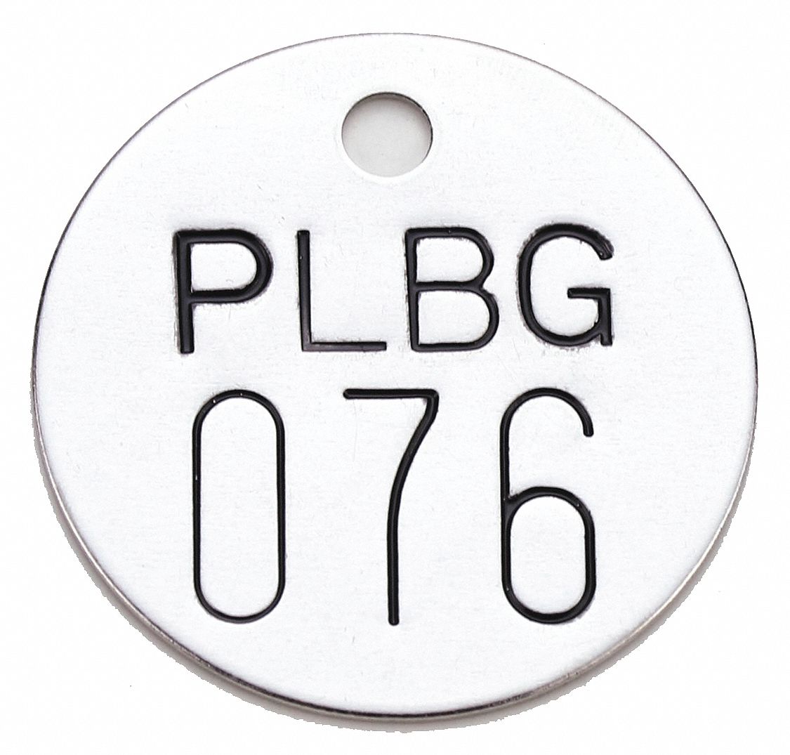Stainless Steel, 076-100, Numbered Tag - 456Y95|43777 - Grainger