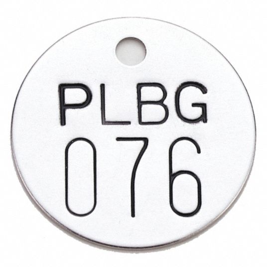 Stainless Steel, 076-100, Numbered Tag - 456Y95|43777 - Grainger