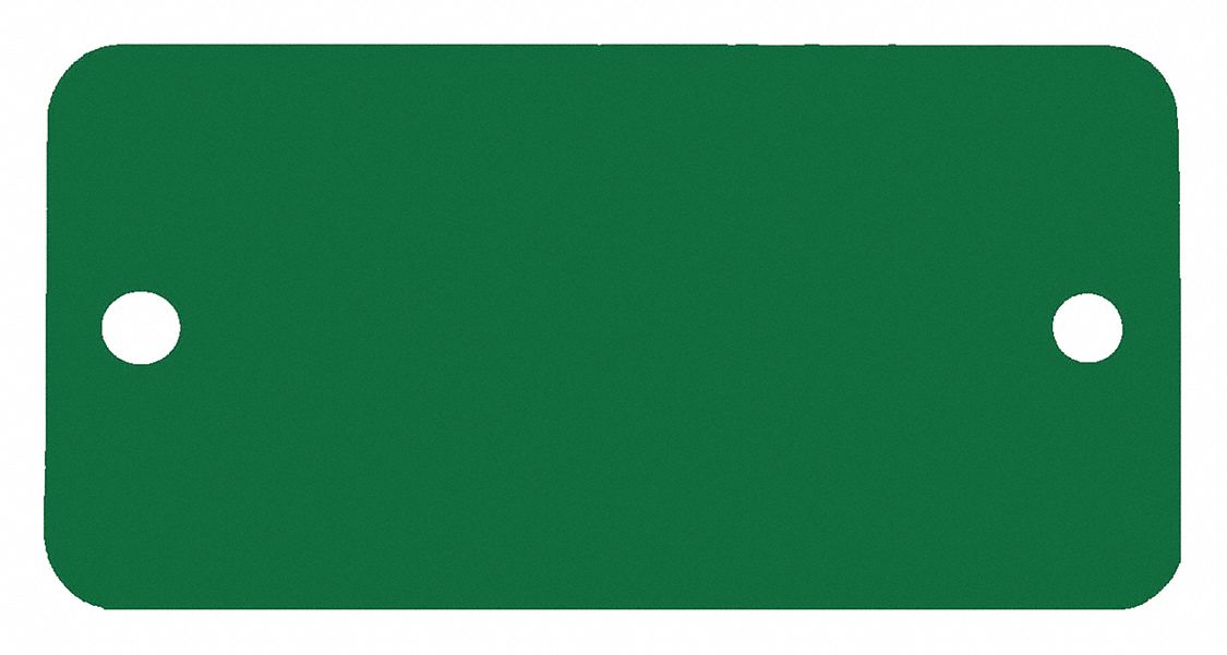 Aluminum, Green, Blank Tag - 456Z03|43755 - Grainger