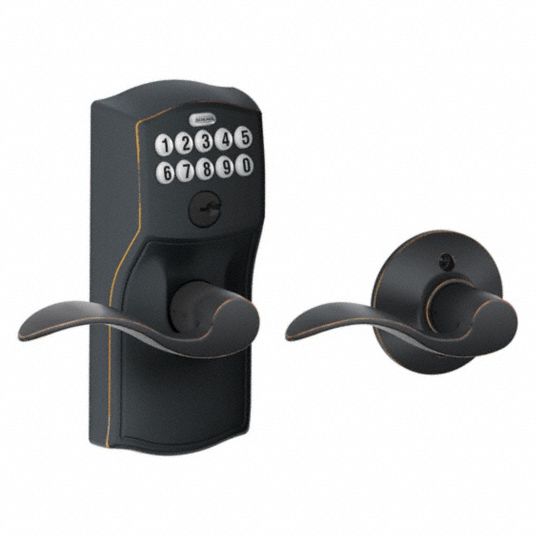 SCHLAGE RESIDENTIAL, Keypad, Bronze, Electronic Keyless Lock - 457G06 ...