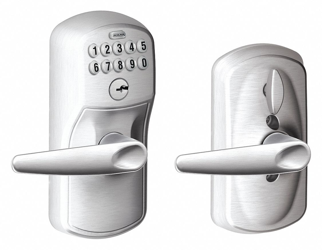 SCHLAGE RESIDENTIAL, Keypad, Chrome, Electronic Keyless Lock - 457G22 ...