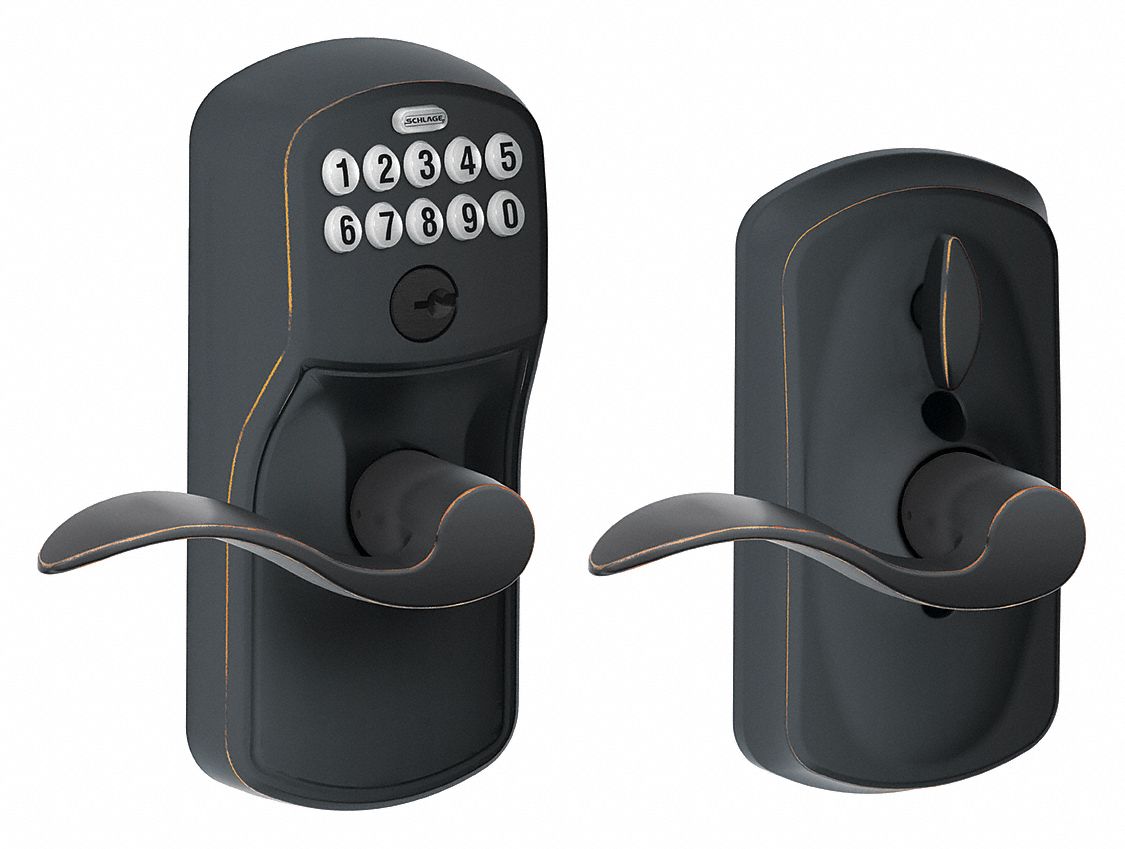 SCHLAGE RESIDENTIAL, Keypad, Bronze, Electronic Keyless Lock - 457G23 ...
