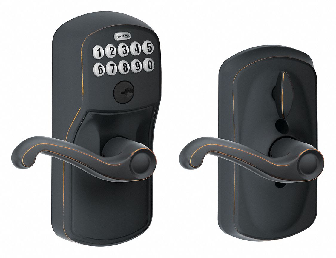 SCHLAGE RESIDENTIAL, Keypad, Bronze, Electronic Keyless Lock - 457G24 ...
