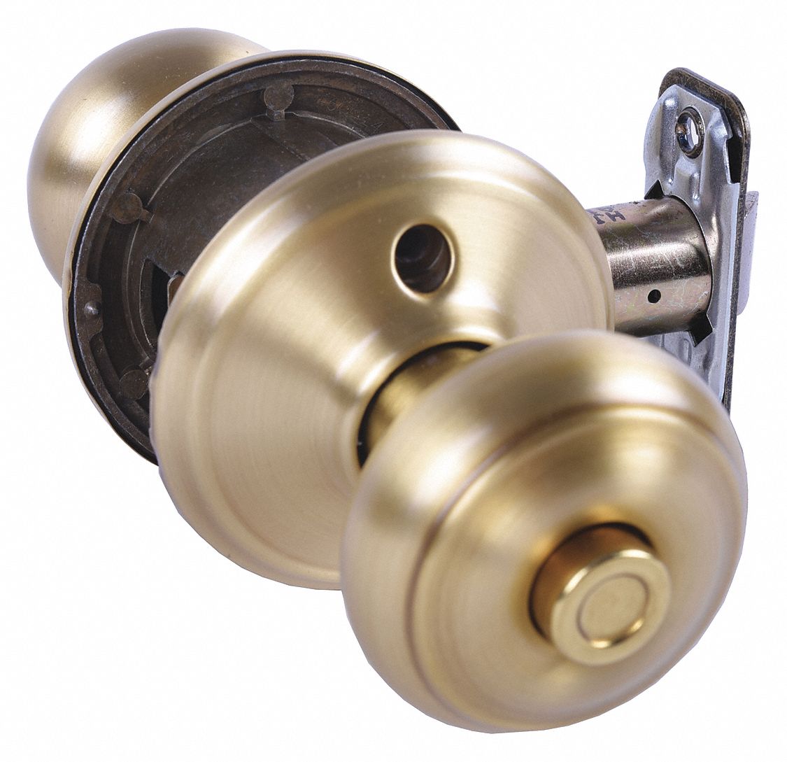 SCHLAGE RESIDENTIAL, Privacy Knob Locksets, Brass, Door Lockset ...