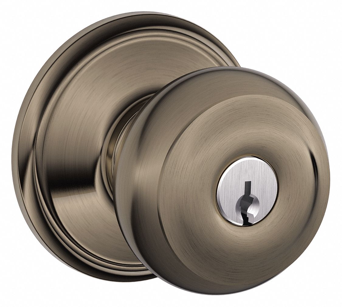 SCHLAGE RESIDENTIAL, Office Knob Locksets, Nickel, Door Lockset ...
