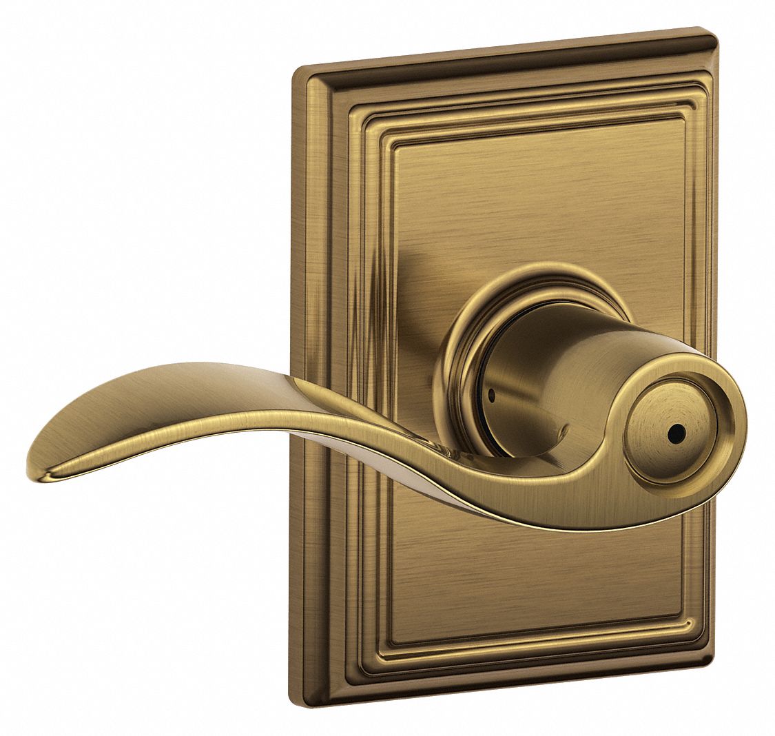 SCHLAGE RESIDENTIAL, Privacy Lever Locksets, Brass, Door Lockset ...