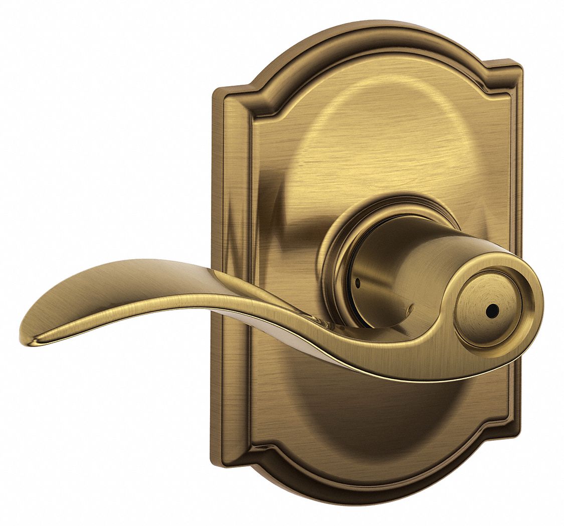 SCHLAGE RESIDENTIAL, Privacy Lever Locksets, Brass, Door Lockset ...