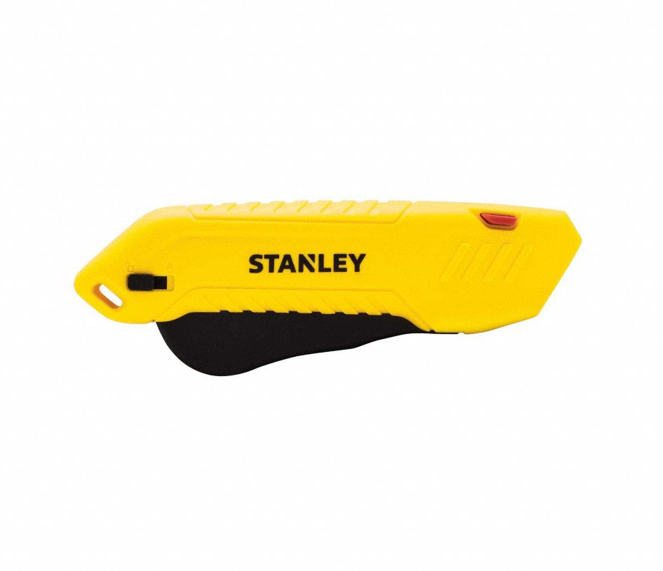STANLEY Navaja de Seguridad Retracción Automática Acero Mango Negro ...