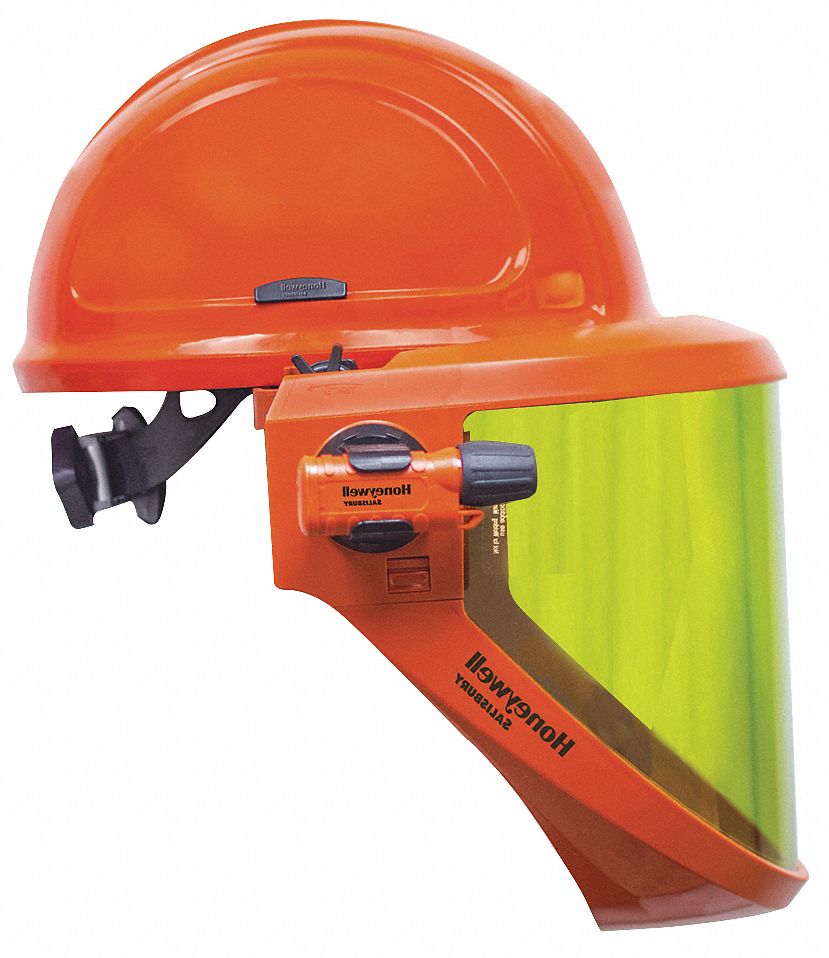 SALISBURY AF Faceshield, Type 1, Class E, Orange - 458P15|AS1200HAT-PPC ...