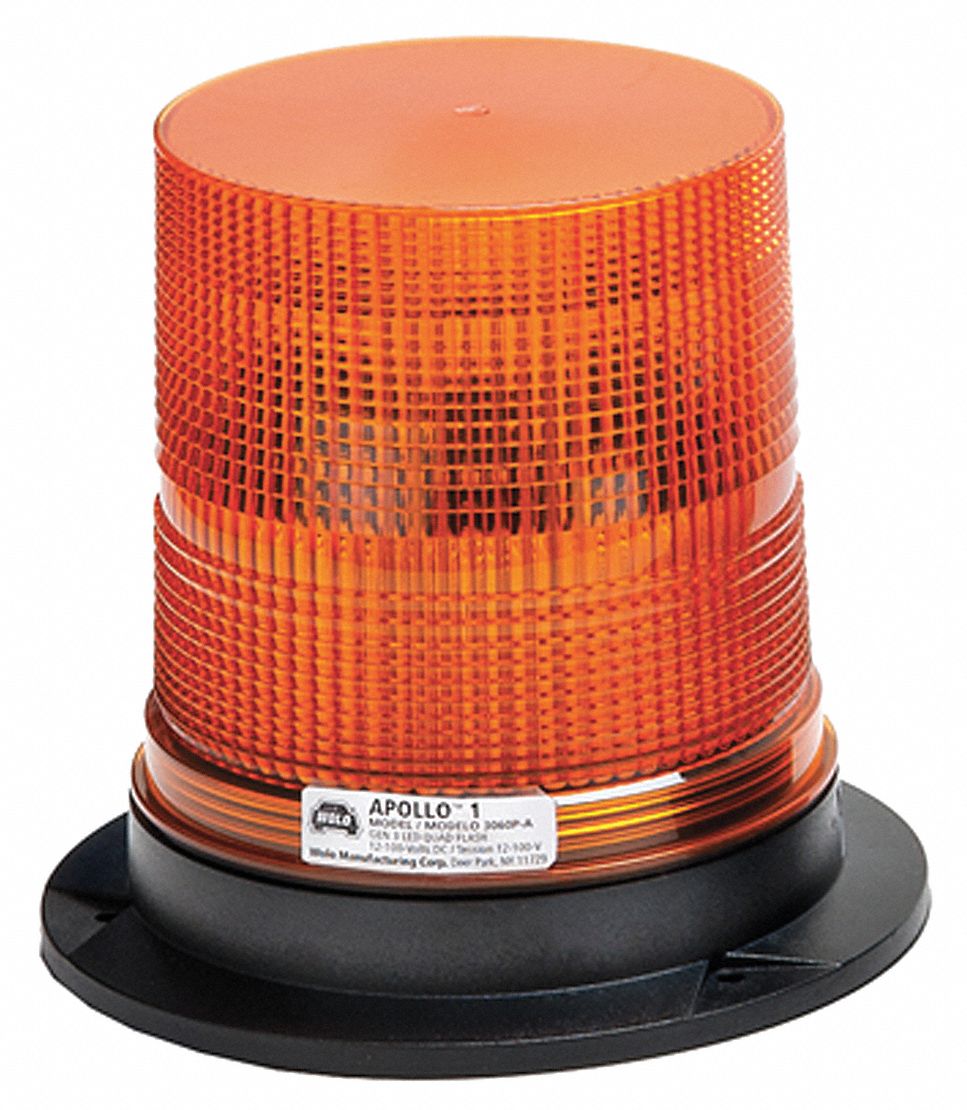 WOLO, Flashing Beacon, Amber, LED Warning Light - 45A228|3060P-A - Grainger