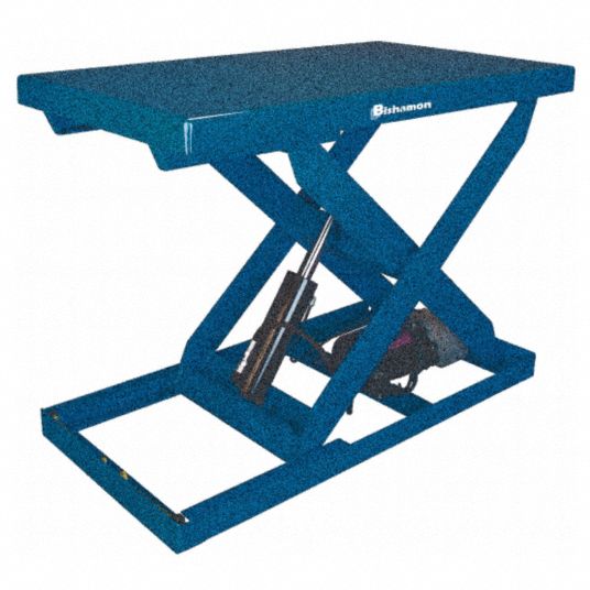 BISHAMON, Electric, 2,000 lb Load Capacity, Scissor Lift Table - 45A260 ...