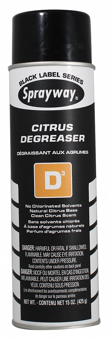SPRAYWAY, Citrus-Based Solvent, Aerosol Spray Can, Degreaser - 45A997 ...