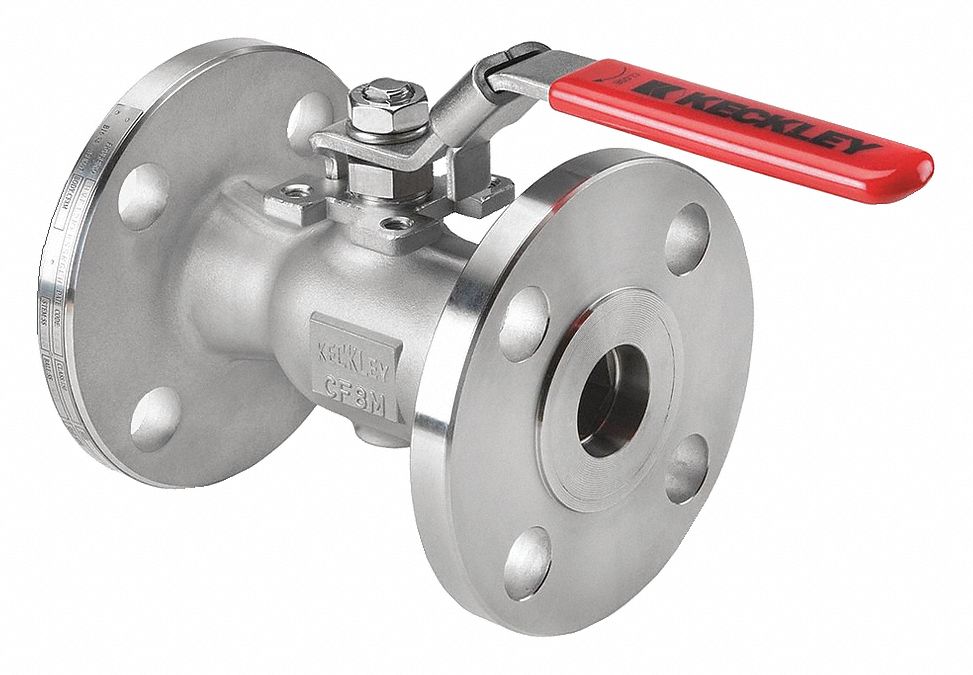 KECKLEY Ball Valve, 316 Stainless Steel, Inline, 1-Piece, Pipe Size 1 ...