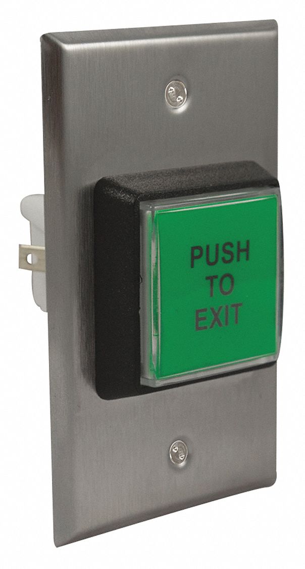 BEA, 4 1/2 in Ht, 1 in Dp, Exit Push Button - 45AX07|10ACPBSS1 - Grainger
