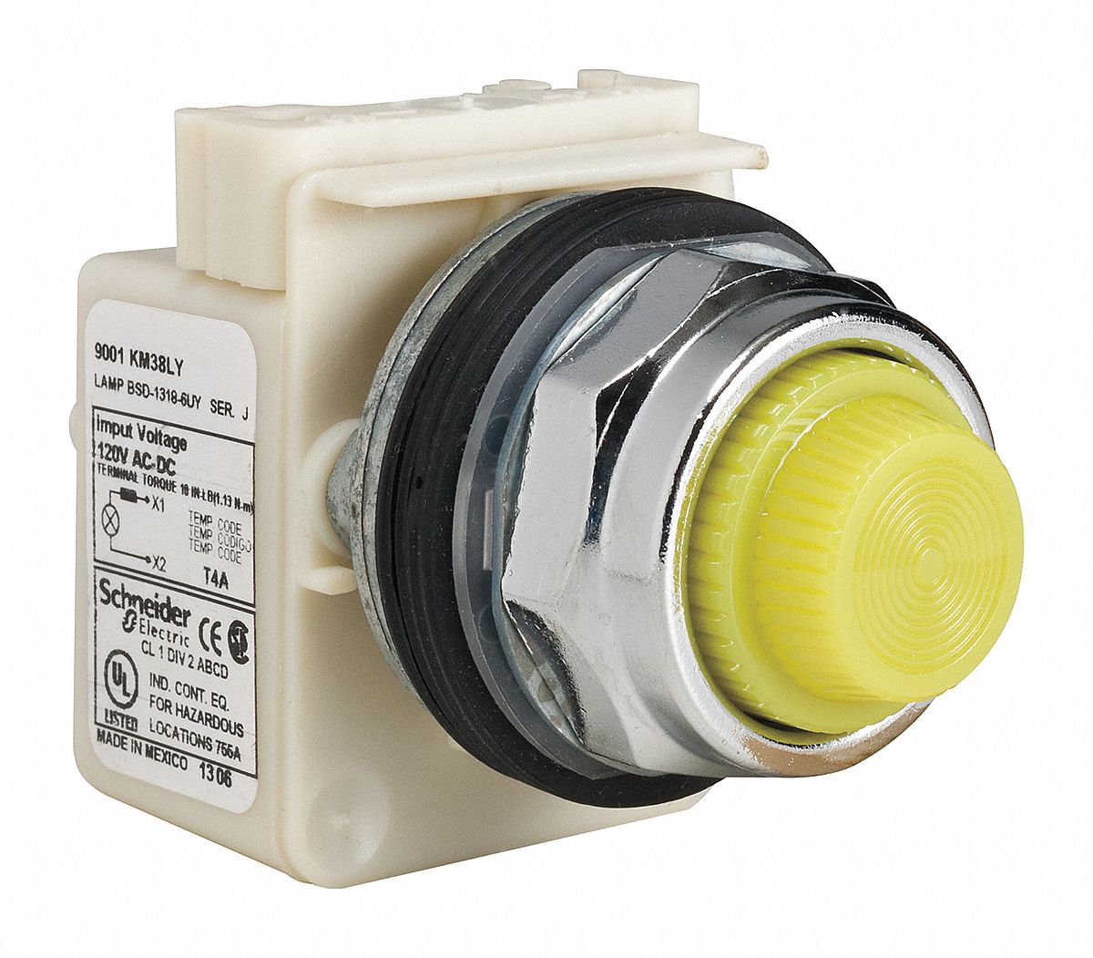 Pilot Light, Yellow, 30mm, LED - Grainger