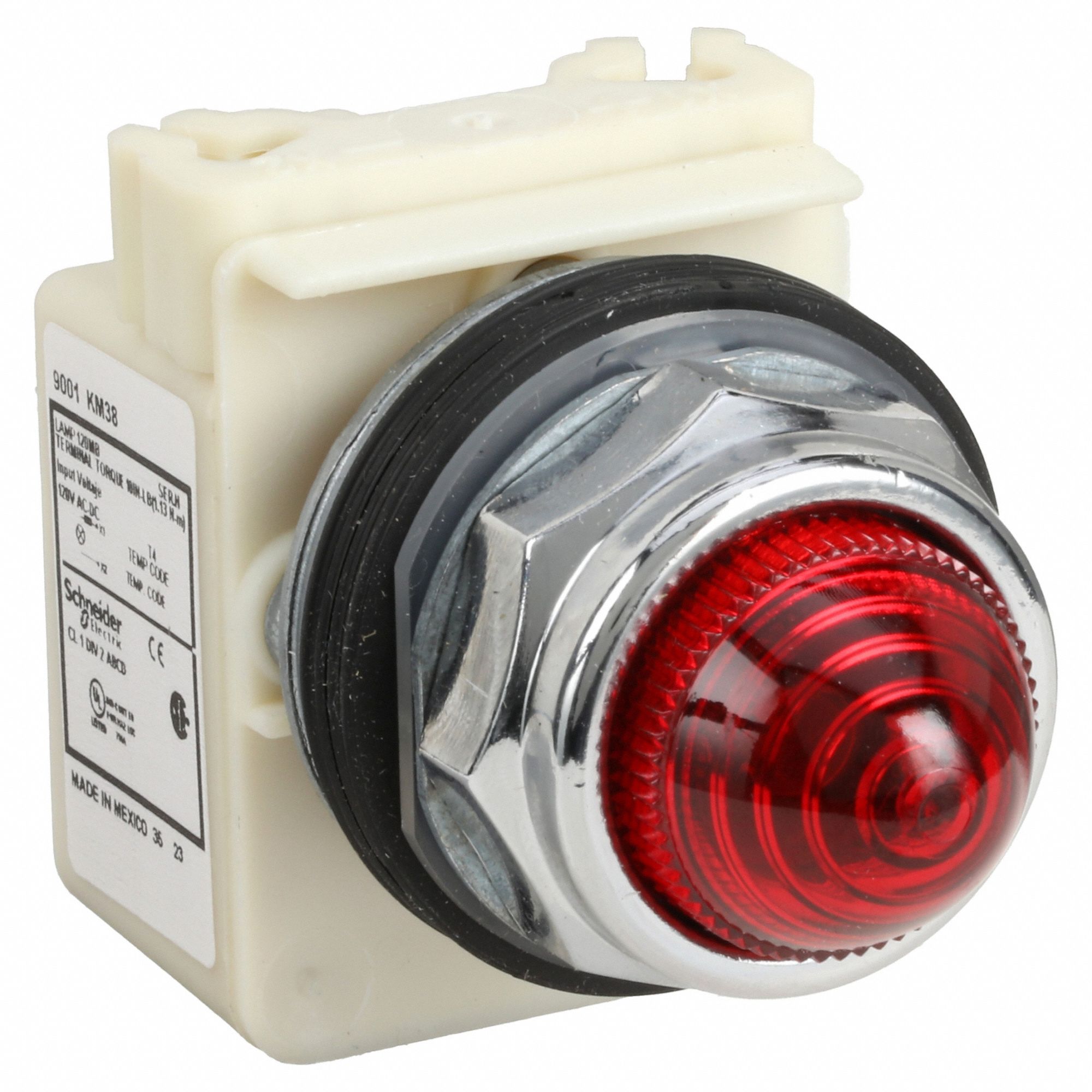 SCHNEIDER ELECTRIC, 30 mm Panel Mounting Size, Red, Pilot Light ...