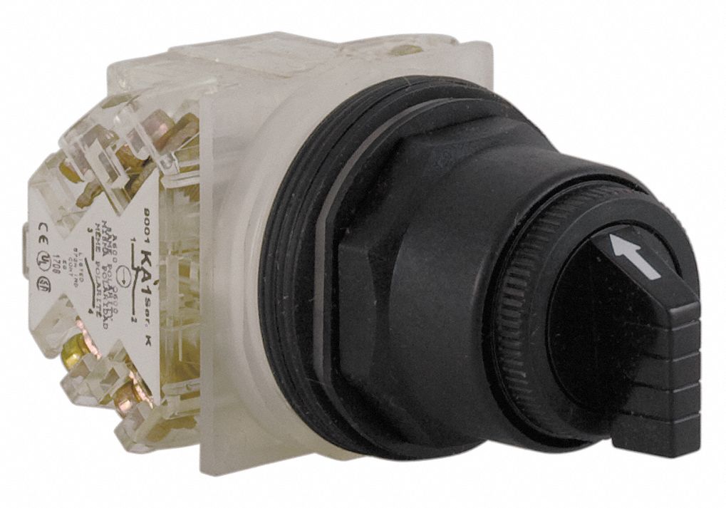 SCHNEIDER ELECTRIC, 30 mm Panel Mounting Size, 3 Positions, Selector ...