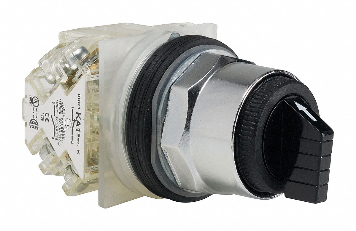 SCHNEIDER ELECTRIC, 30 mm Panel Mounting Size, 3 Positions, Selector ...