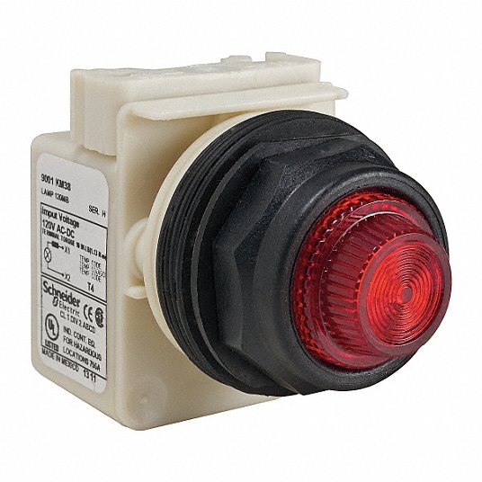 SCHNEIDER ELECTRIC, 30 mm Panel Mounting Size, Red, Pilot Light ... SCHNEIDER ELECTRIC, 30 mm Panel Mounting Size, Red, Pilot Light ...