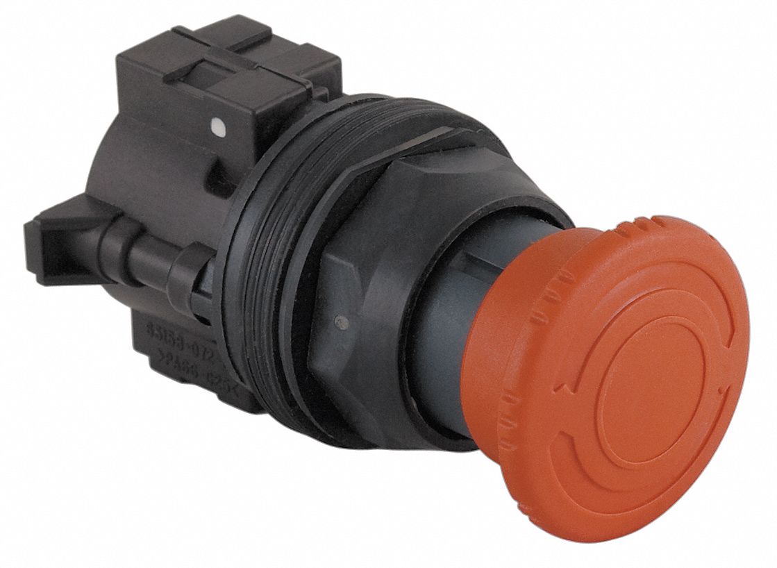SCHNEIDER ELECTRIC, Red, 30 mm Mounting Size, Emergency Stop Push ...