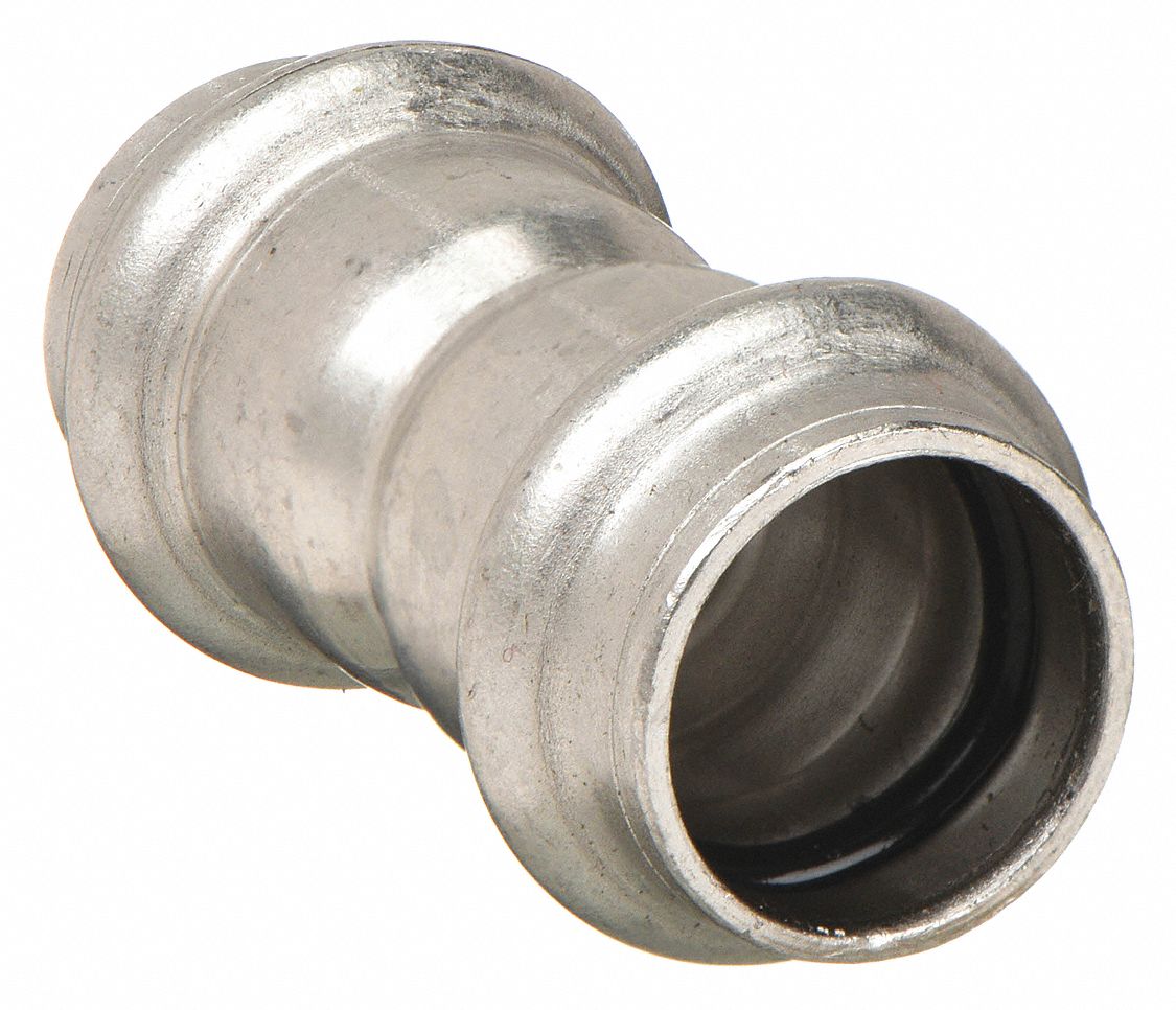 VIEGA PROPRESS, 1/2 in CTS x 1/2 in CTS Size, Straight, Coupling No ...